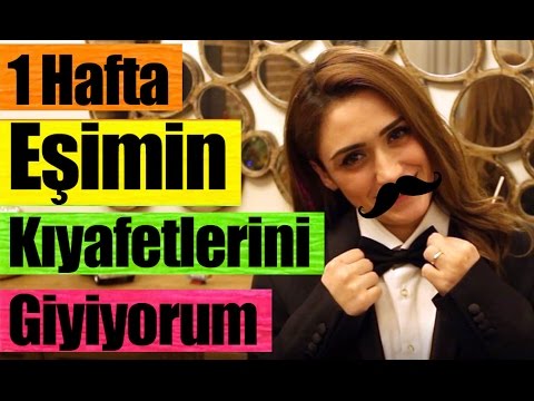 1 Hafta Boyunca Eşimin Kıyafetlerini Giyiyorum | Deneme Tahtası
