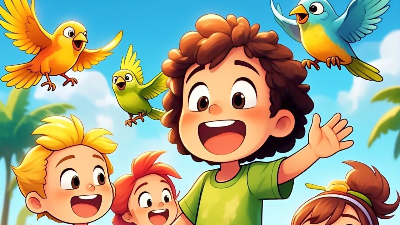 Tota Ura Ur Na Saka | Green Parrot With Kids | Animated Hindi Rhymes ...