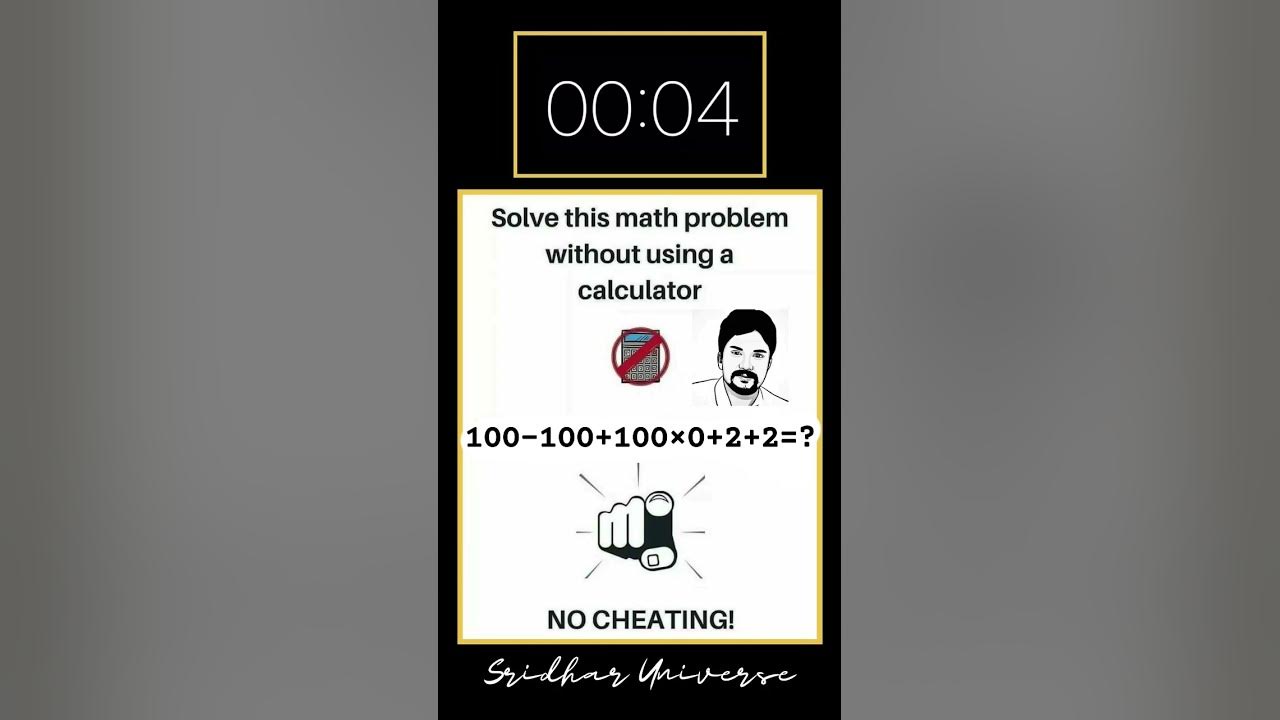 Solve This Problem Without Using A Calculator YouTube solve-this-problem-without-using-a-calculator-youtube