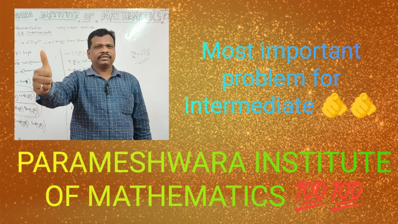 Most important problem for intermediate 1A 💯💯"PARAMESHWARA INSTITUTE OF ...