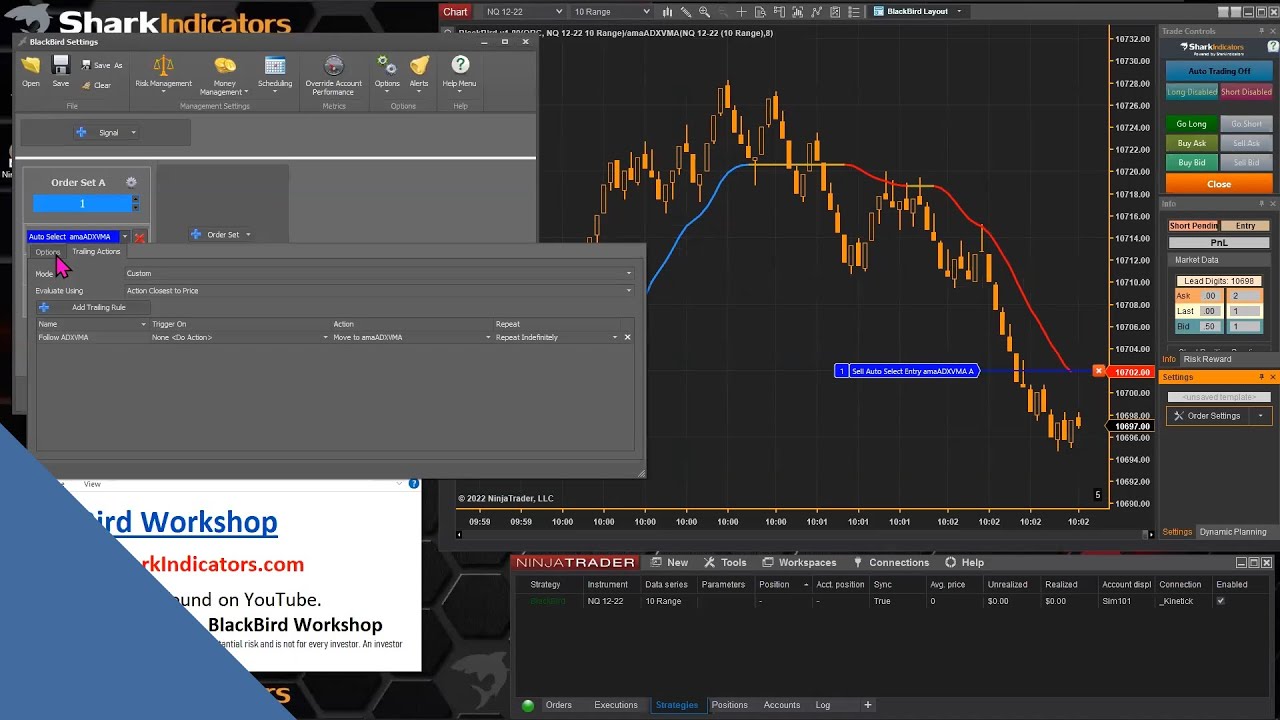 BlackBird - Setting Up an Entry Order to Follow the ADXVMA - YouTube