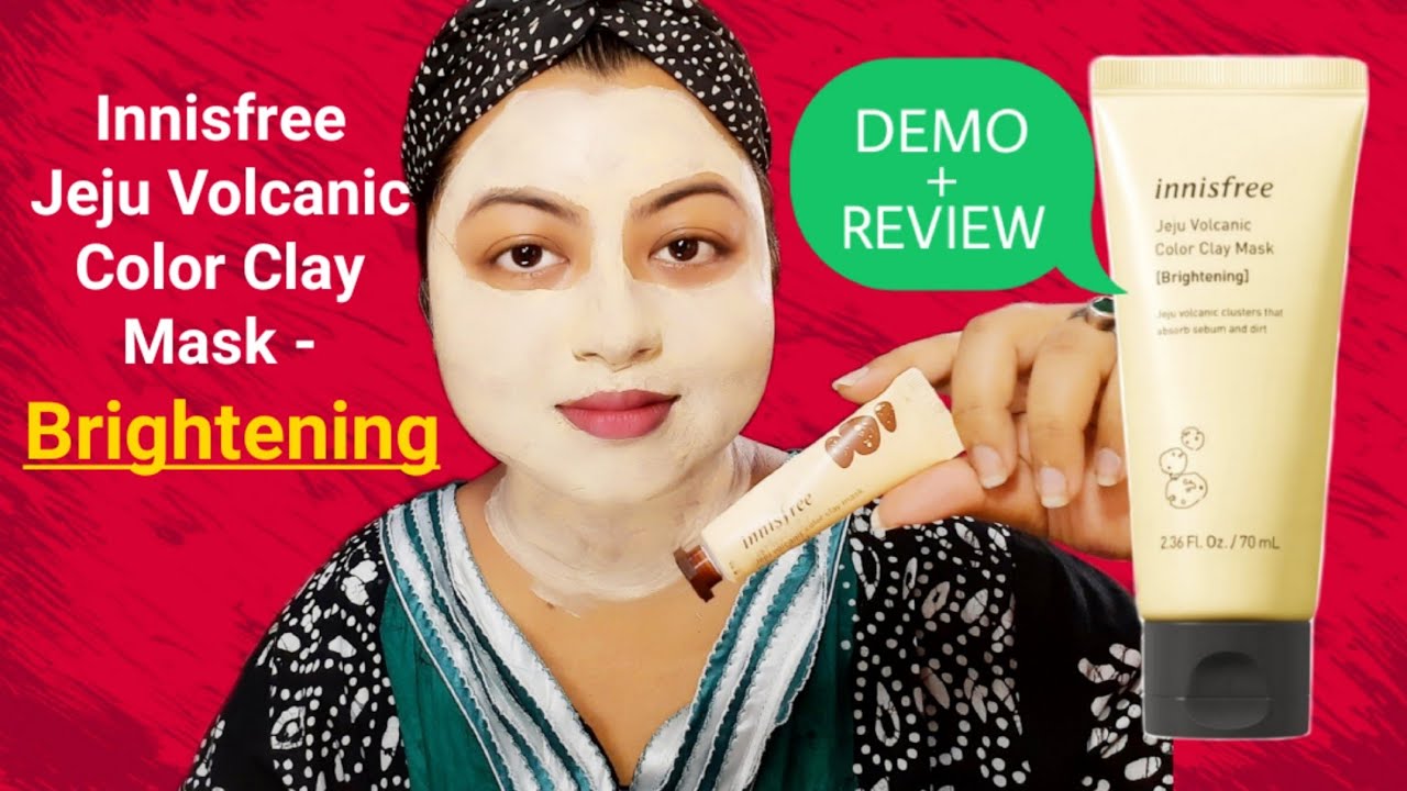 Innisfree Jeju Volcanic Color Clay Mask - Brightening | Review & Demo ...