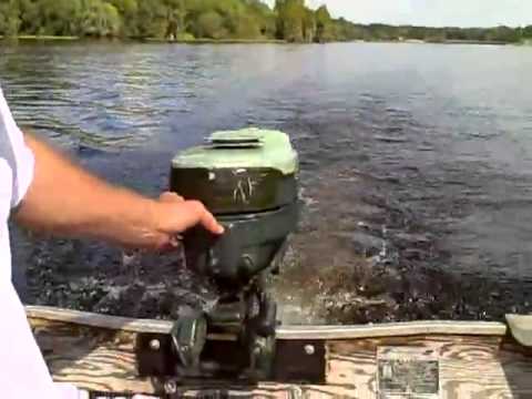 Running antique outboards 1954 Elgin and 1946 Evinrude - YouTube