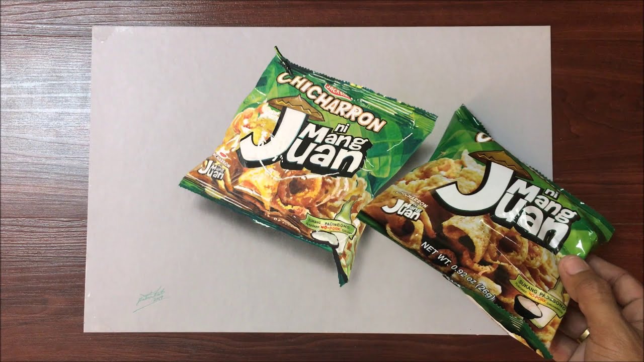 Drawing CHICHARRON ni Mang Juan-How to draw 3d Art - YouTube