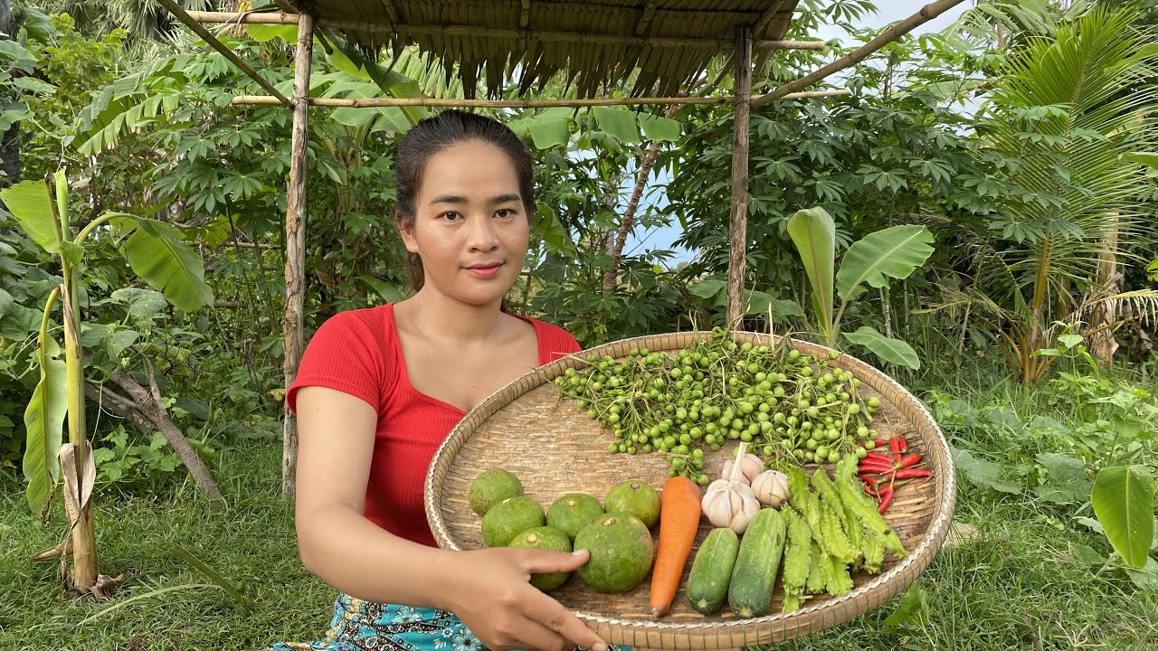 Pea Eggplant with ingredient recipe - Health food - Sem Srey Oun - YouTube