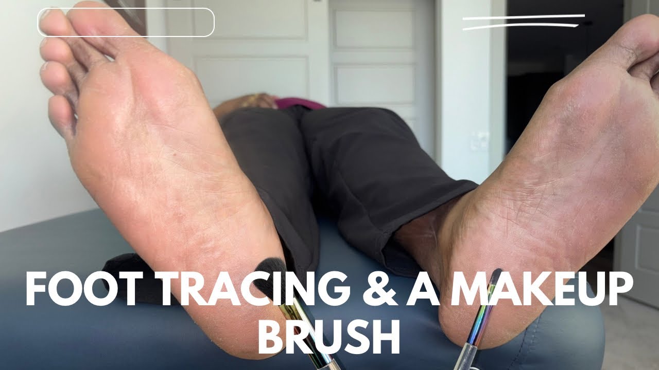 PLAYING WITH MY WIFES TOES+FOOT TRACING ASMR ON HER+USING MAKE UP BRUSHES ASMR+MAKE UP BRUSH ...