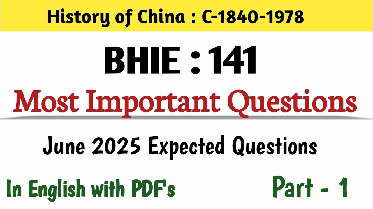 BHIE-141 Important Questions June 2025 | bhie 141 important questions ...