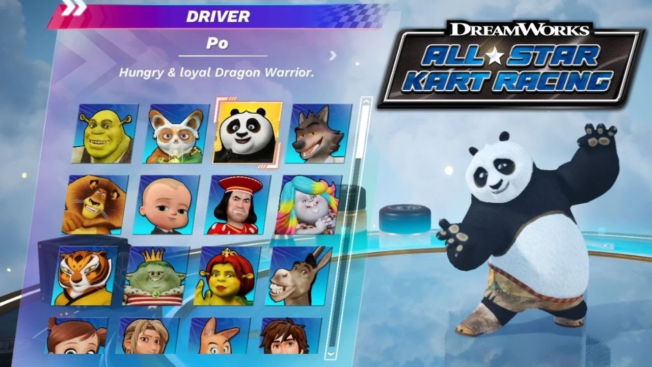 DreamWorks All-Star Kart Racing - ALL CHARACTERS - YouTube