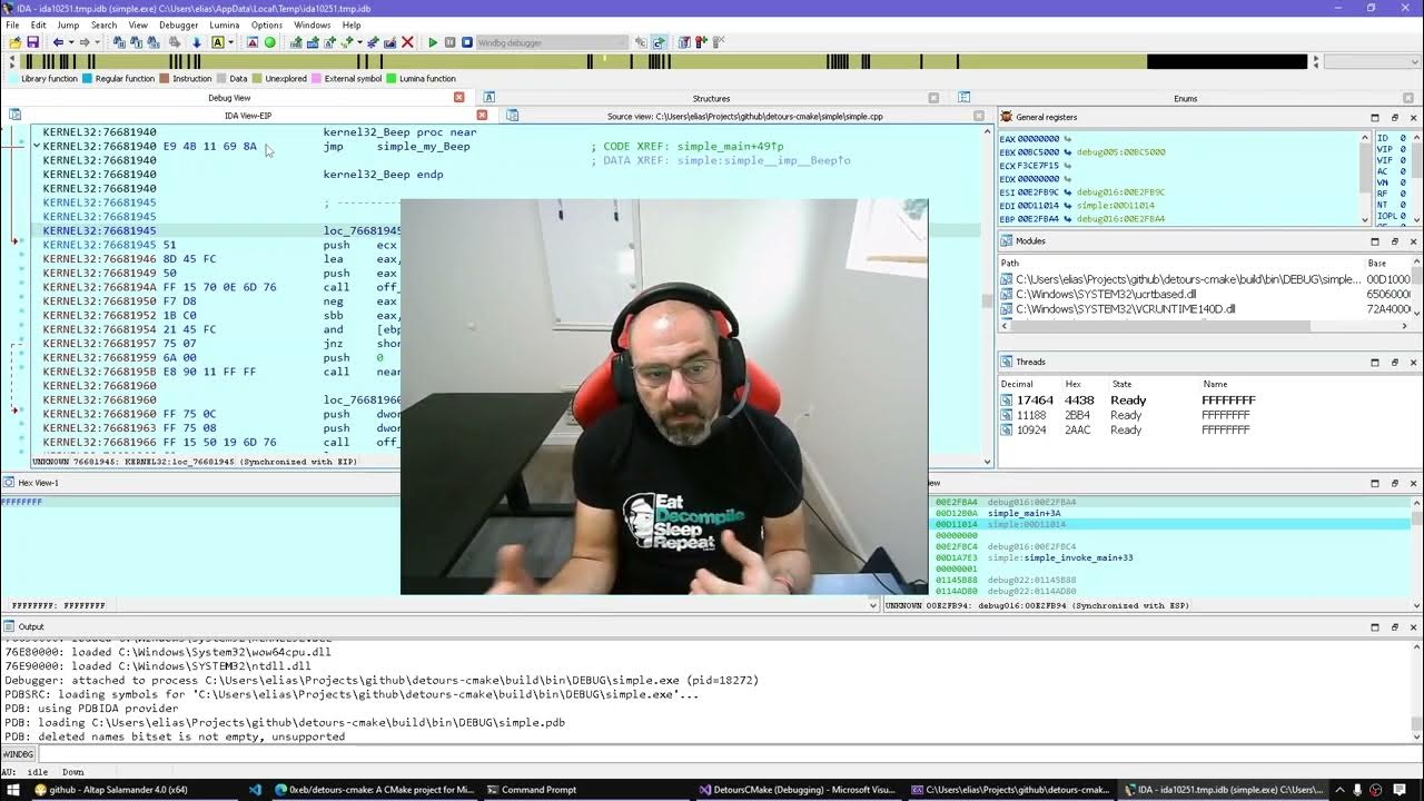 Debugging with IDA: Understanding and detecting API hooks - YouTube