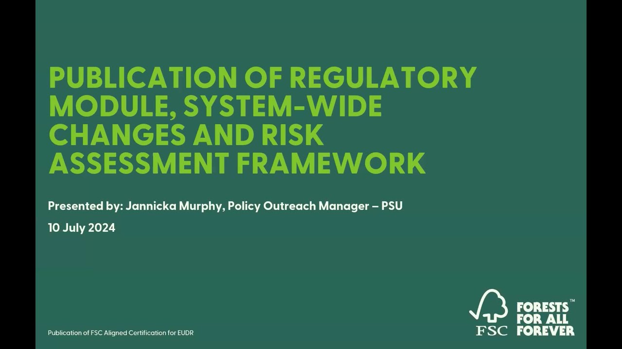 FSC Regulatory Module & system wide changes webinar - YouTube