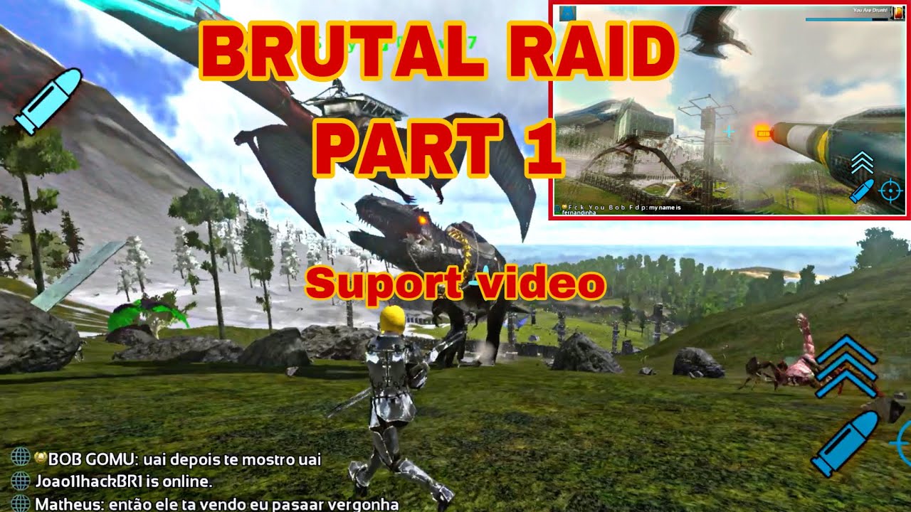 ARK MOBILE BRUTAL RAID #1 - Atacando um servidor brutal rocket run ...