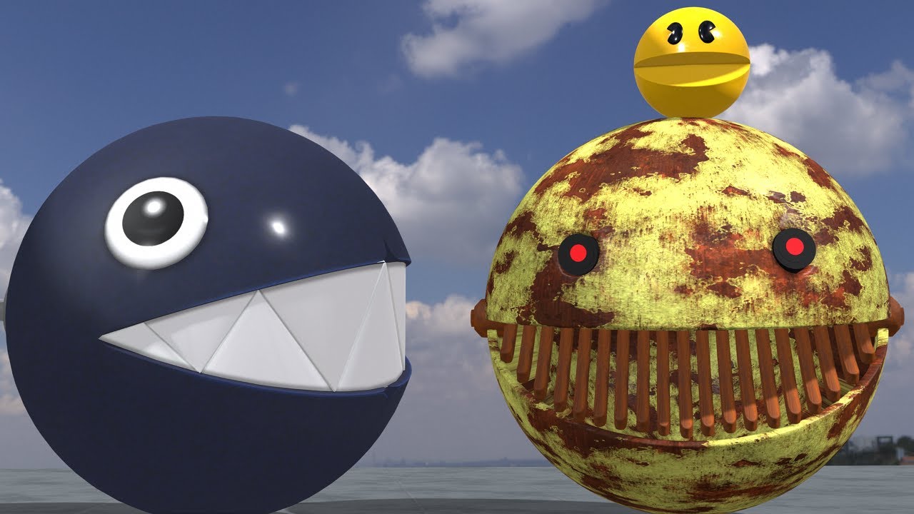 Pacman& Robot Pacman VS Chain Chomp - YouTube