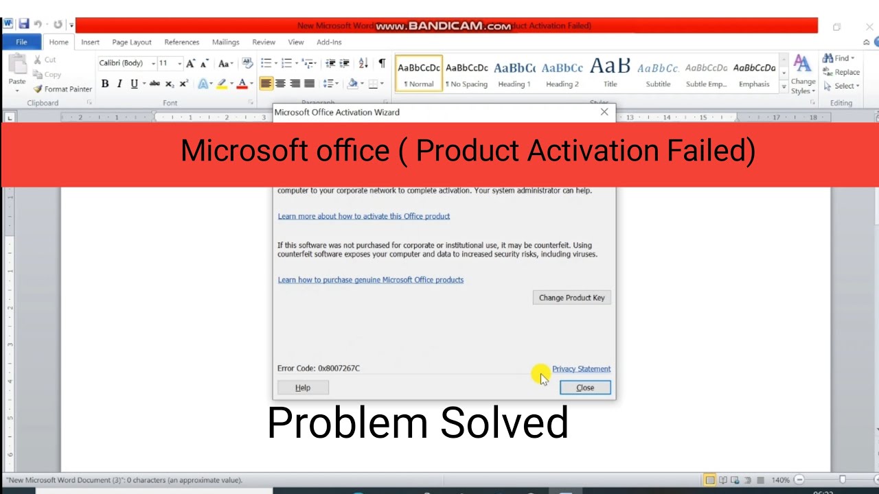 Product Activation Failed | how to solve product activation failed | In ...