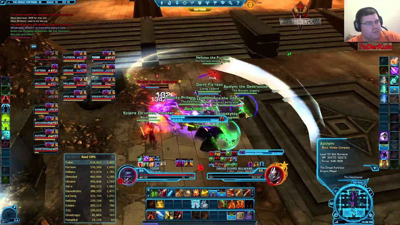 SWTOR: 16man HM Dread Fortress Draxus Boss Fight - YouTube