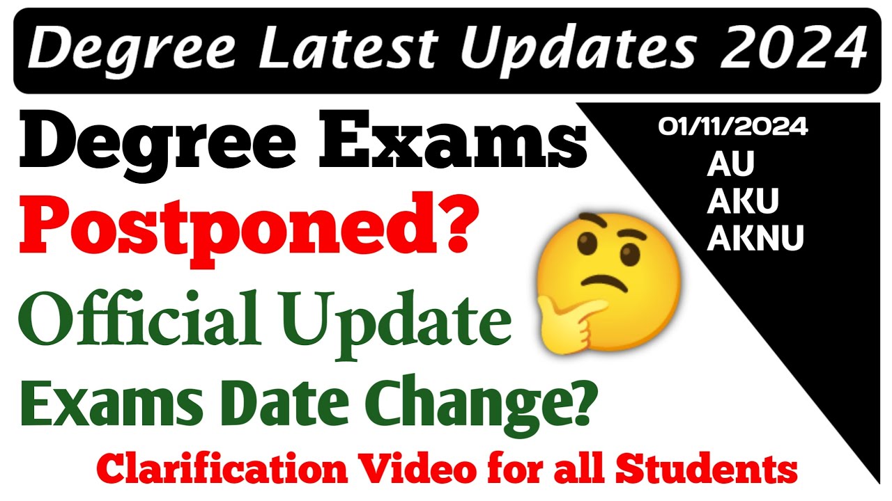 Degree 3rd Semester Regular Supply Exams Postponed Update Degree 3sem Exams Update November 2024 ...
