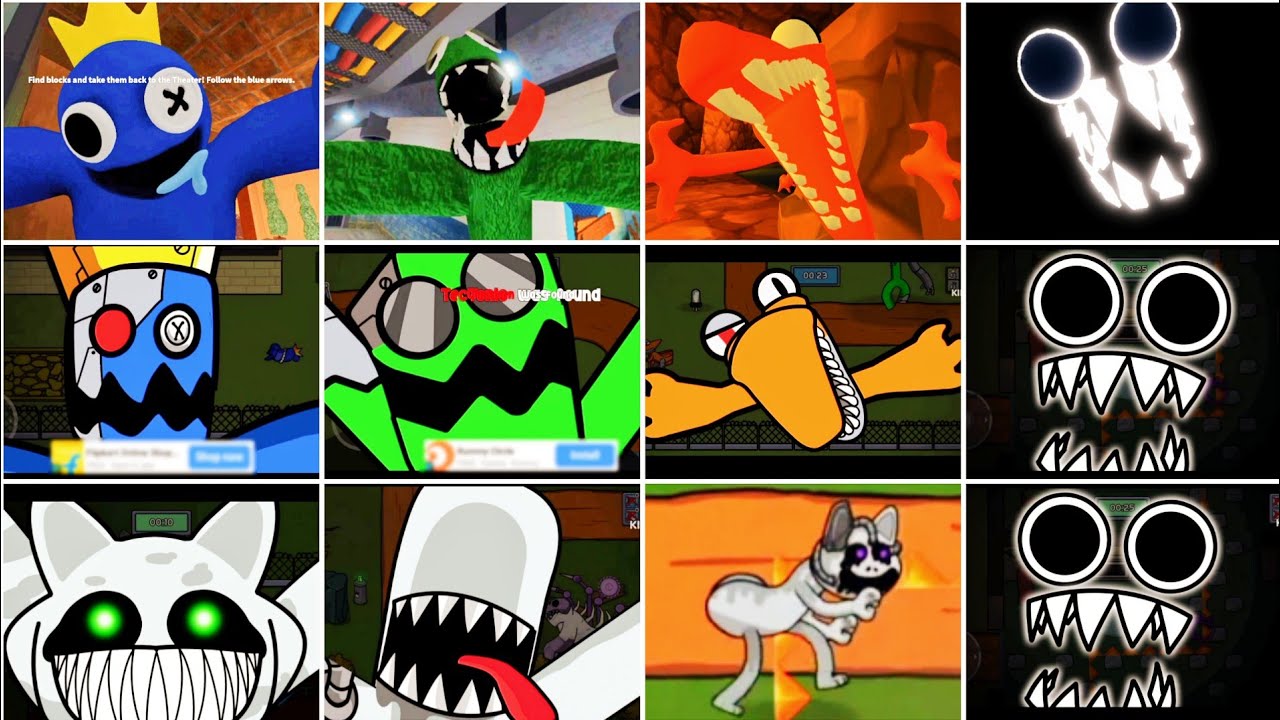 rainbow friends 1 vs rainbow.lo original vs Zoonomaly friends ...