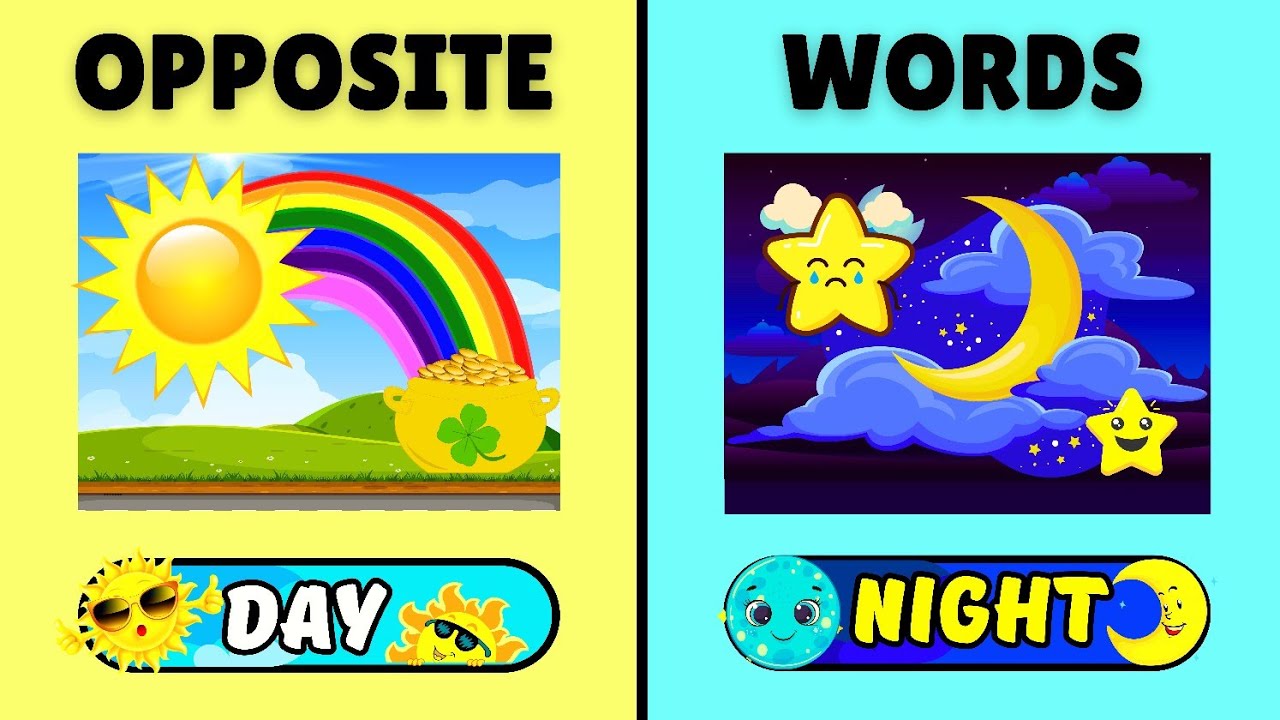 Opposite Words for Kids | Opposite words Vocabulary | Opposite words in ...