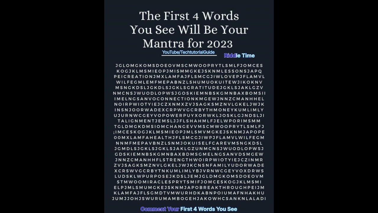 The First 4 Words You See Will Be Your Mantra For 2023 #shorts - YouTube