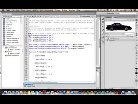 Flash AS3 tutorial for beginners Car moving with Arrow keys and letters keys - YouTube