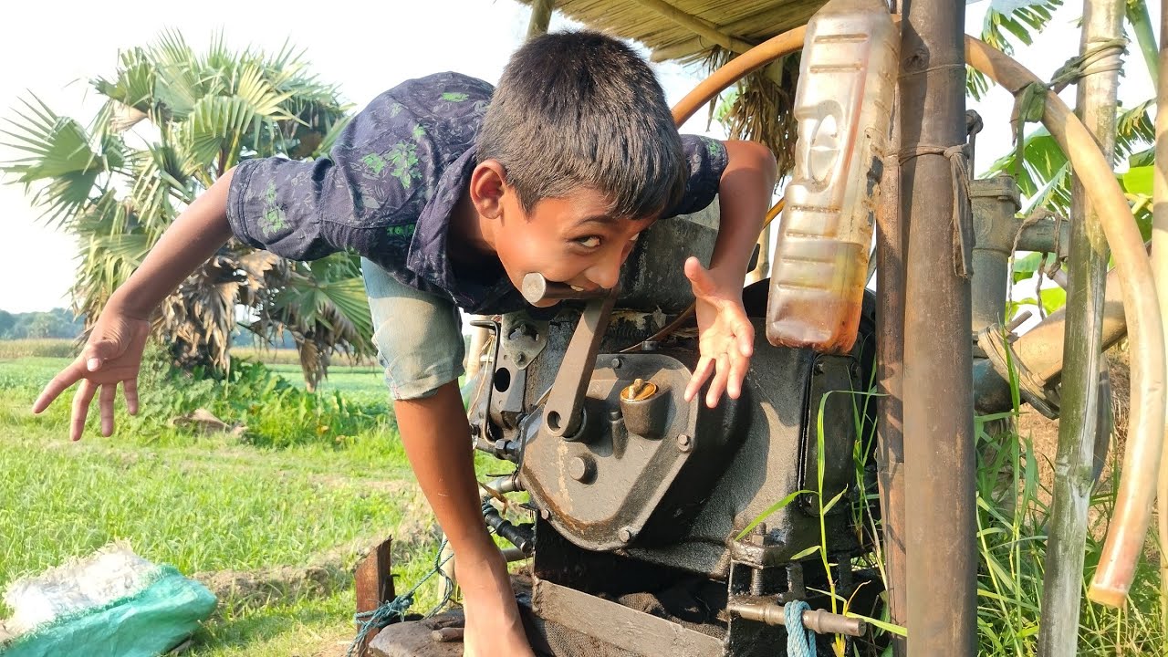 New Kirloskar Machine Startup!! Water Pump Start By Village Boy.#shorts ...