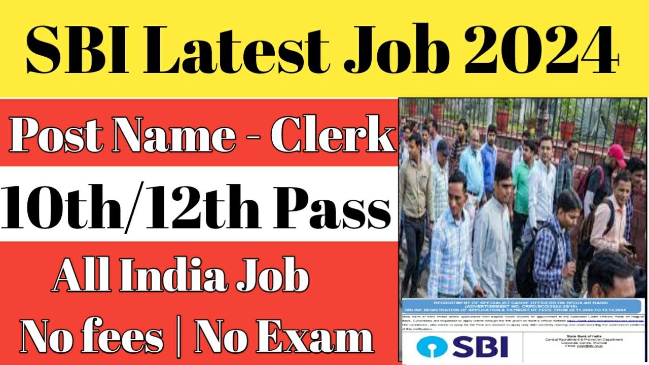 SBI Clerk recruitment Notice 2024 | latest bank job vacancy | 7500 ...