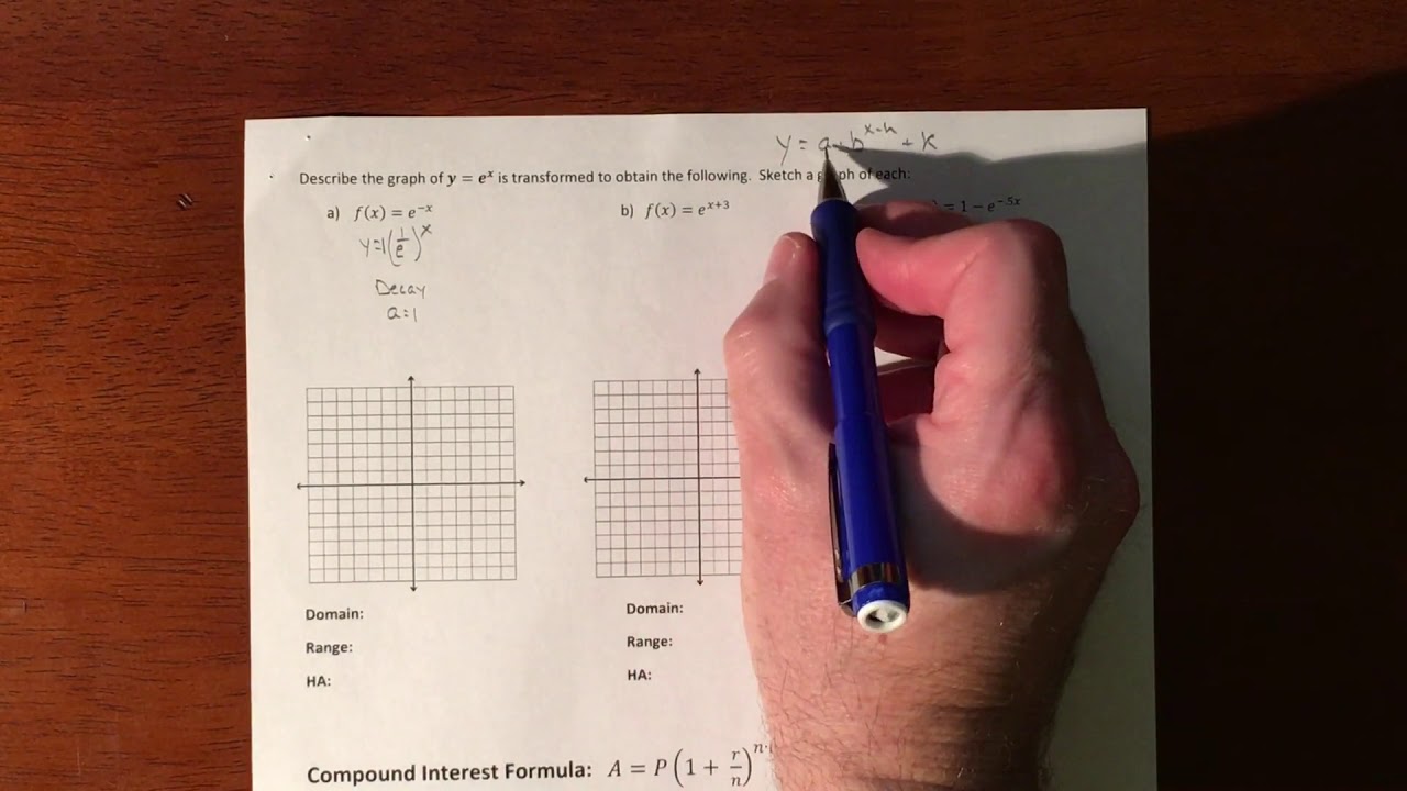 Exponential Growth and Decay - The Number e and Graphing - YouTube