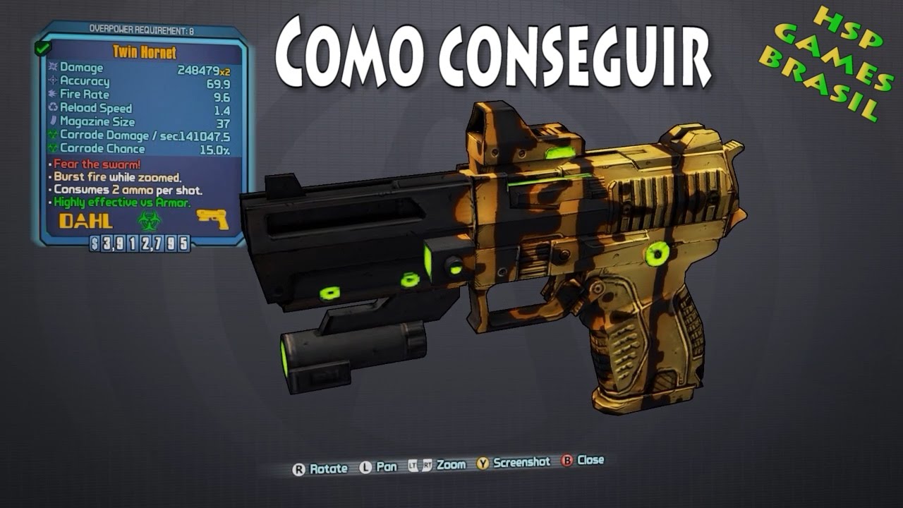 HORNET pistola Lendária! Como Conseguir - Borderlands 2 - YouTube