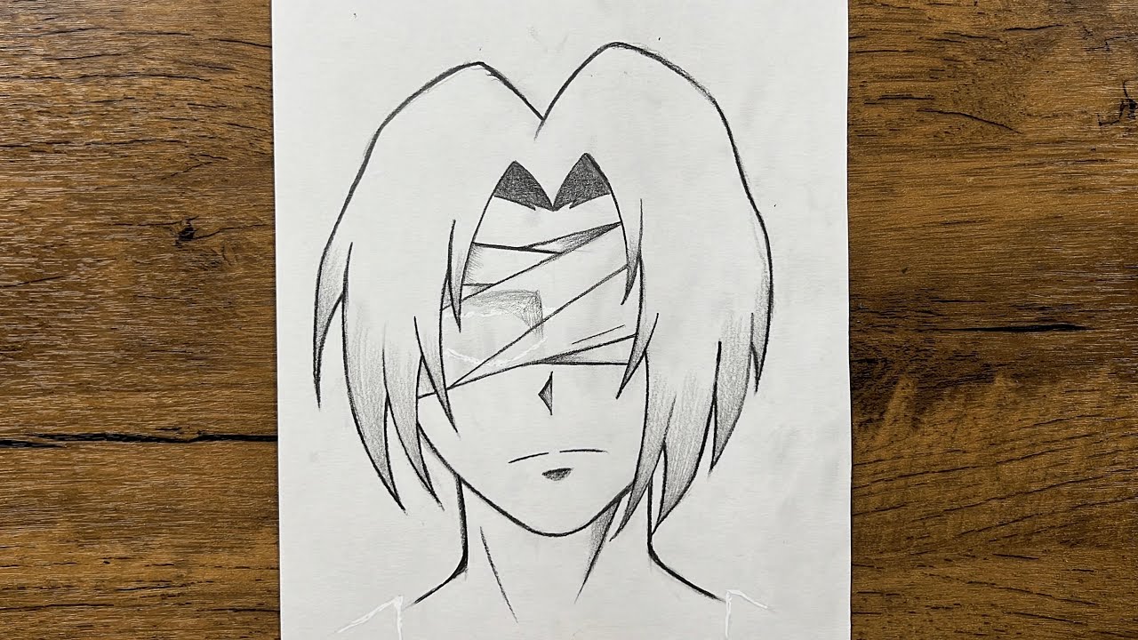 How to draw blindfold anime character easy step-by-step - YouTube