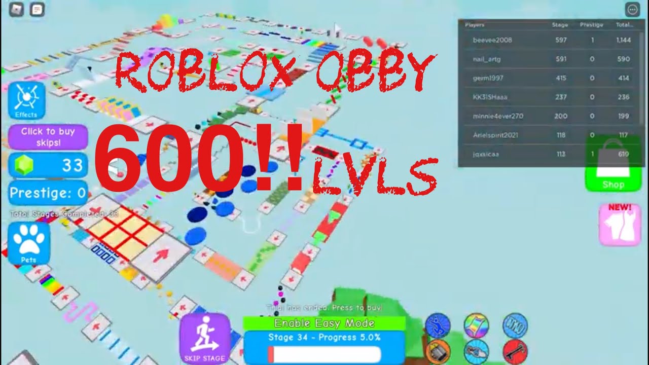 Roblox Obby 600 levels - YouTube