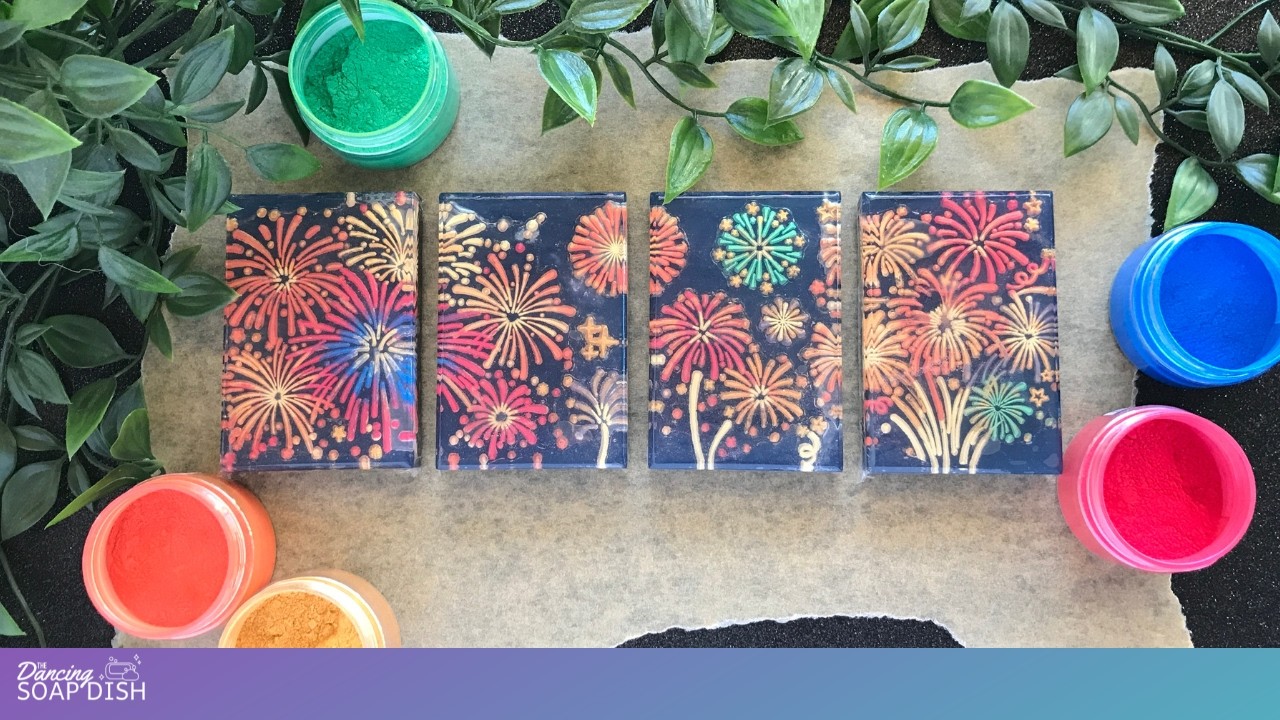 So Awesome!! Fireworks Melt and Pour Soap Bars / June 2024 Stamped Soap ...