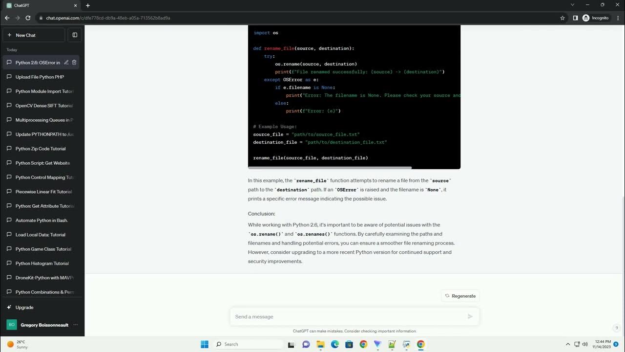 Python 2 6 os rename or os renames reports OSError but filename is None ...