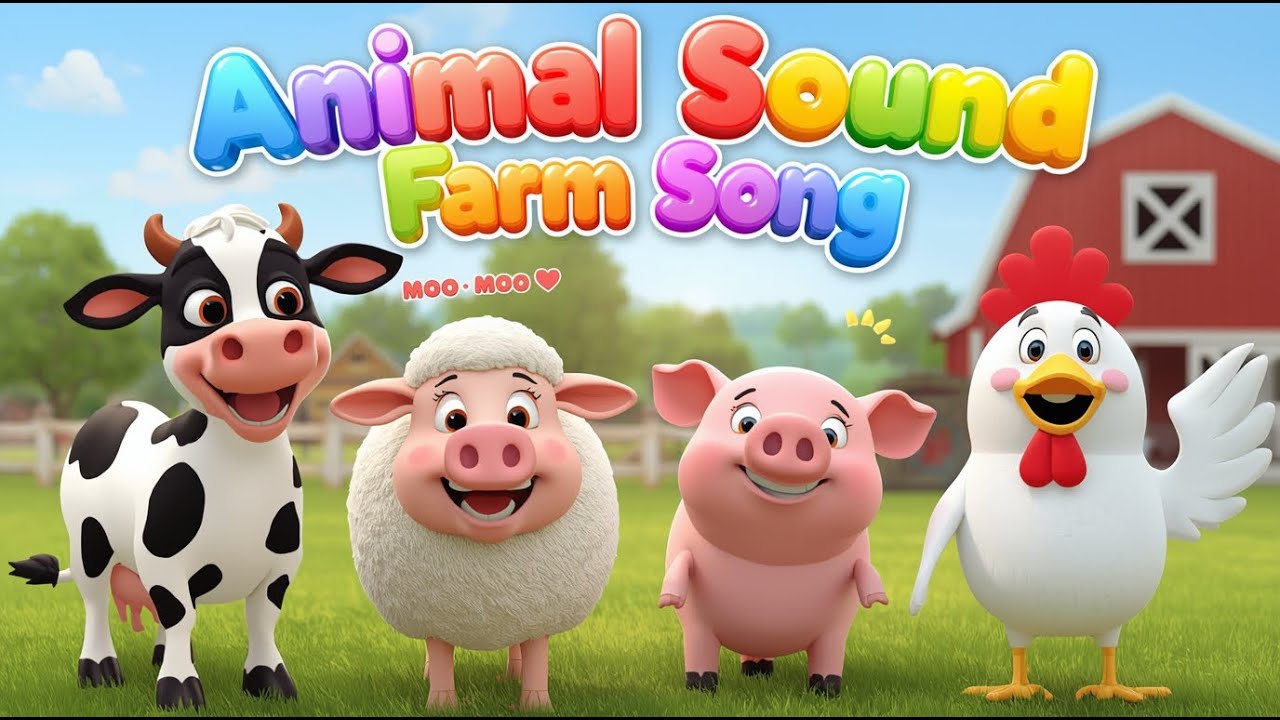 🐮 Animal Sound Farm Song | Moo Moo, Baa Baa & Oink Oink | Fun Kids ...