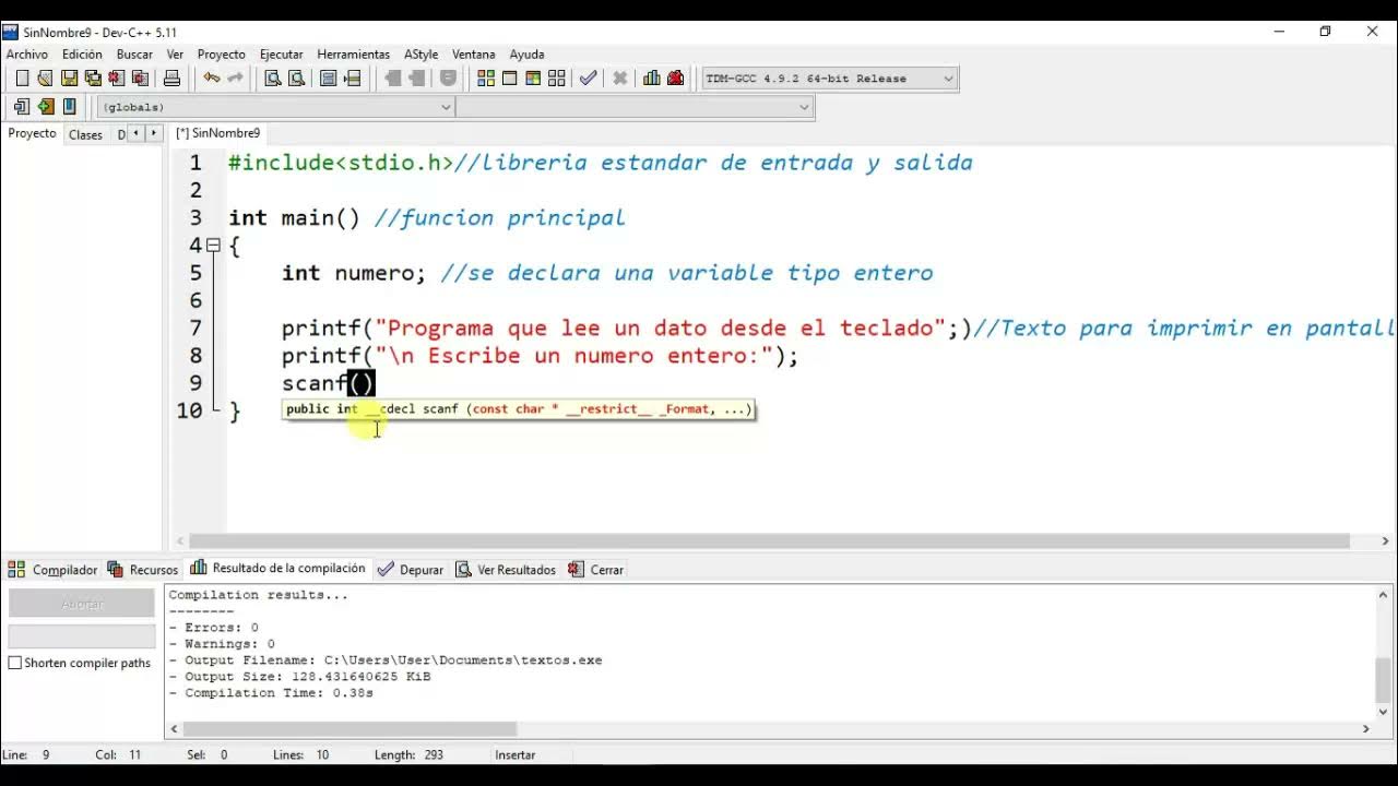Leer un dato en lenguaje C++ con scanf - YouTube