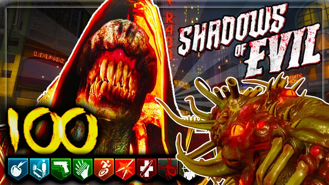 'SHADOWS OF EVIL' ROUND 100 FULL COMEPLETION GAMEPLAY GUIDE! - Black ...