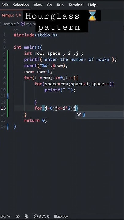 Hourglass ⌛ pattern in C programming language 💯🔥 #clanguage #coding #programming - YouTube