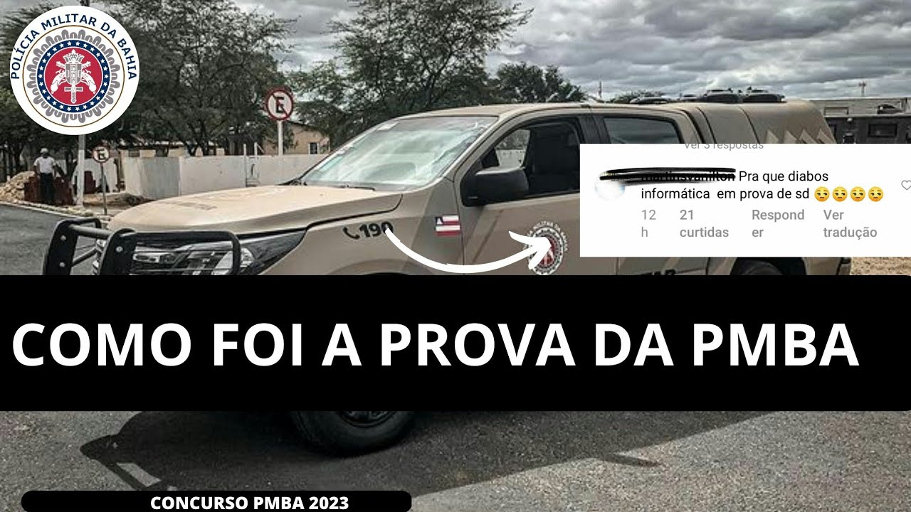 Veja oque acharam da prova PMBA 2023 - YouTube