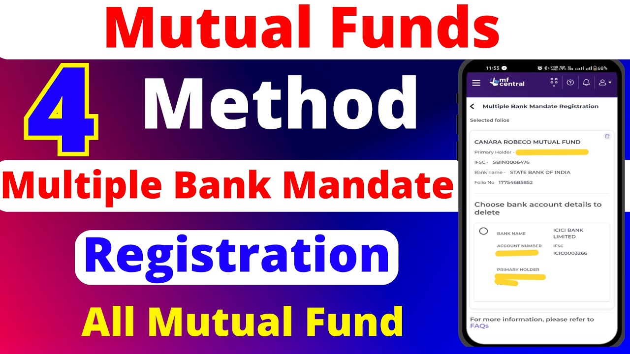 4 Ways to add multiple bank mandate in mutual fund | Mutual Fund bank ...