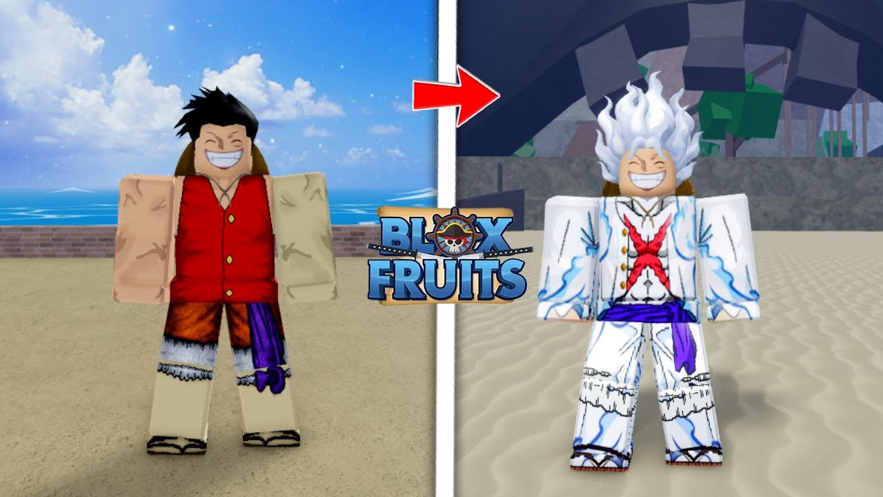 je suis devenu luffy gear five !!! (blox fruit) - YouTube