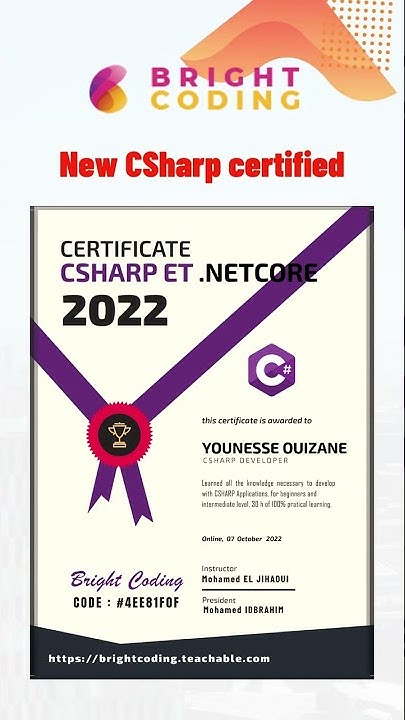 Learn Langage CSharp et .NetCore & SQL SERVER / New Certified - YouTube