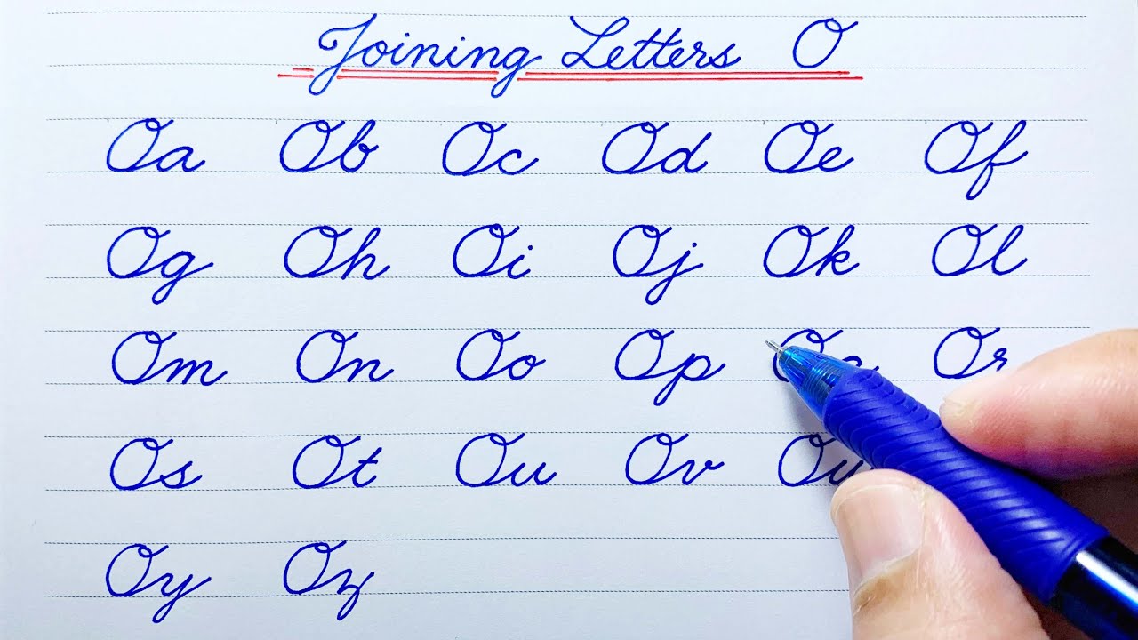 Cursive writing a to z | Joining Capital Letters O | Cursive abcd ...