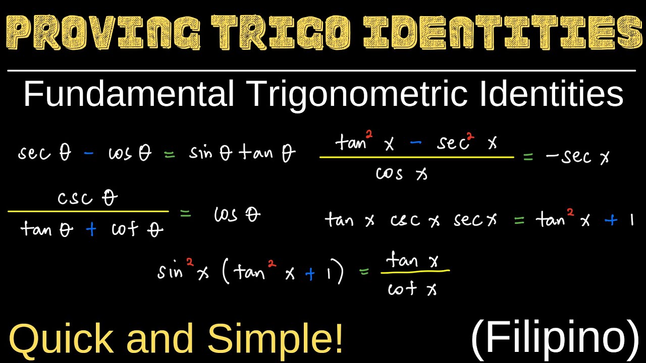 Proving Trigonometric Identities | Fundamental Trigonometric Identities ...