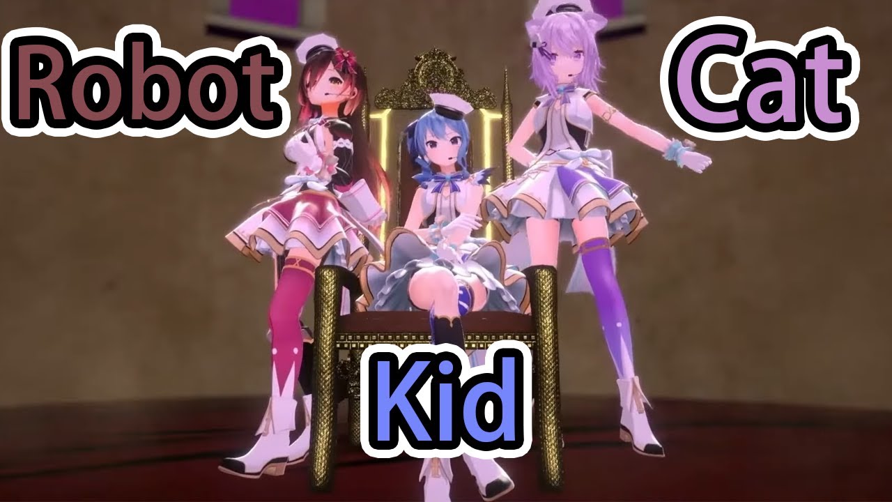 Roboco with a kid and a cat next to her.【Eng Sub/Hololive】 - YouTube