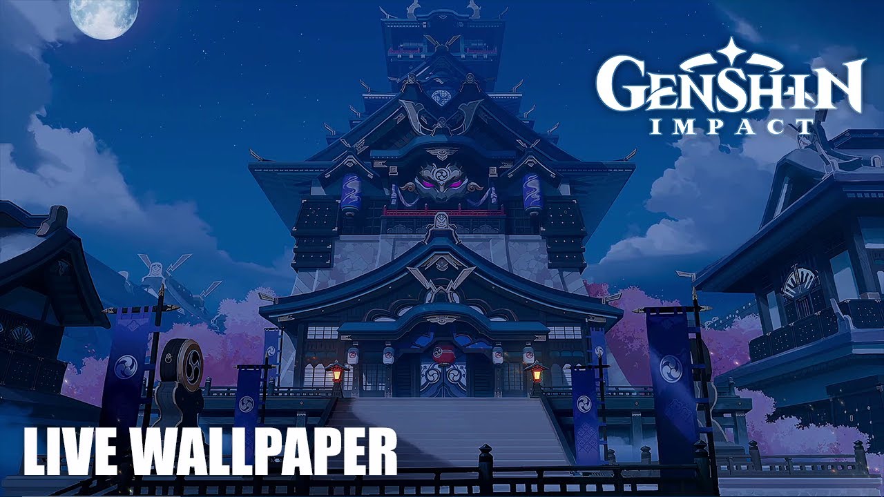 Inazuma Castle at Night - Live Wallpaper - YouTube