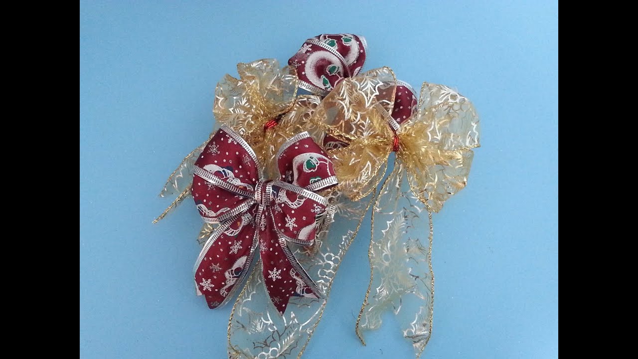Tutorial lazos de Navidad con plantilla 2 - YouTube