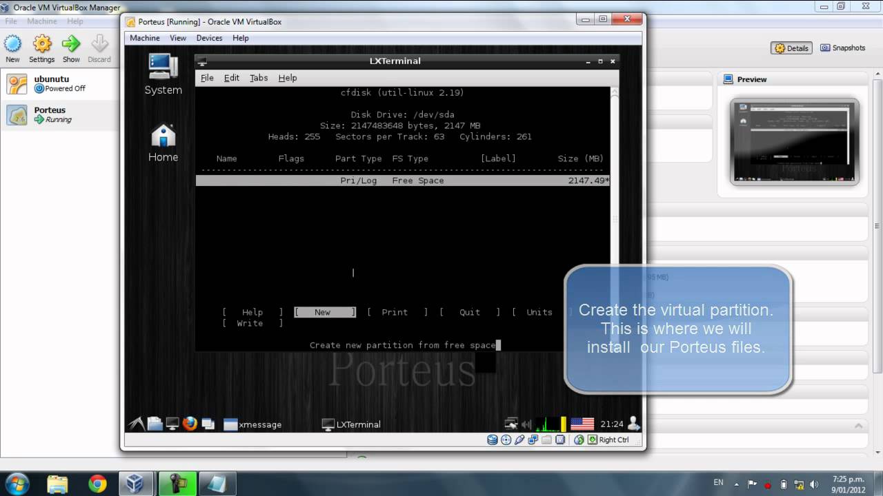 Install Porteus as virtualbox from windows with full resolution - YouTube