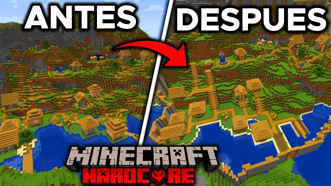 TRANSFORME una ALDEA en una SUPER ALDEA en Minecraft Hardcore 😱 - YouTube