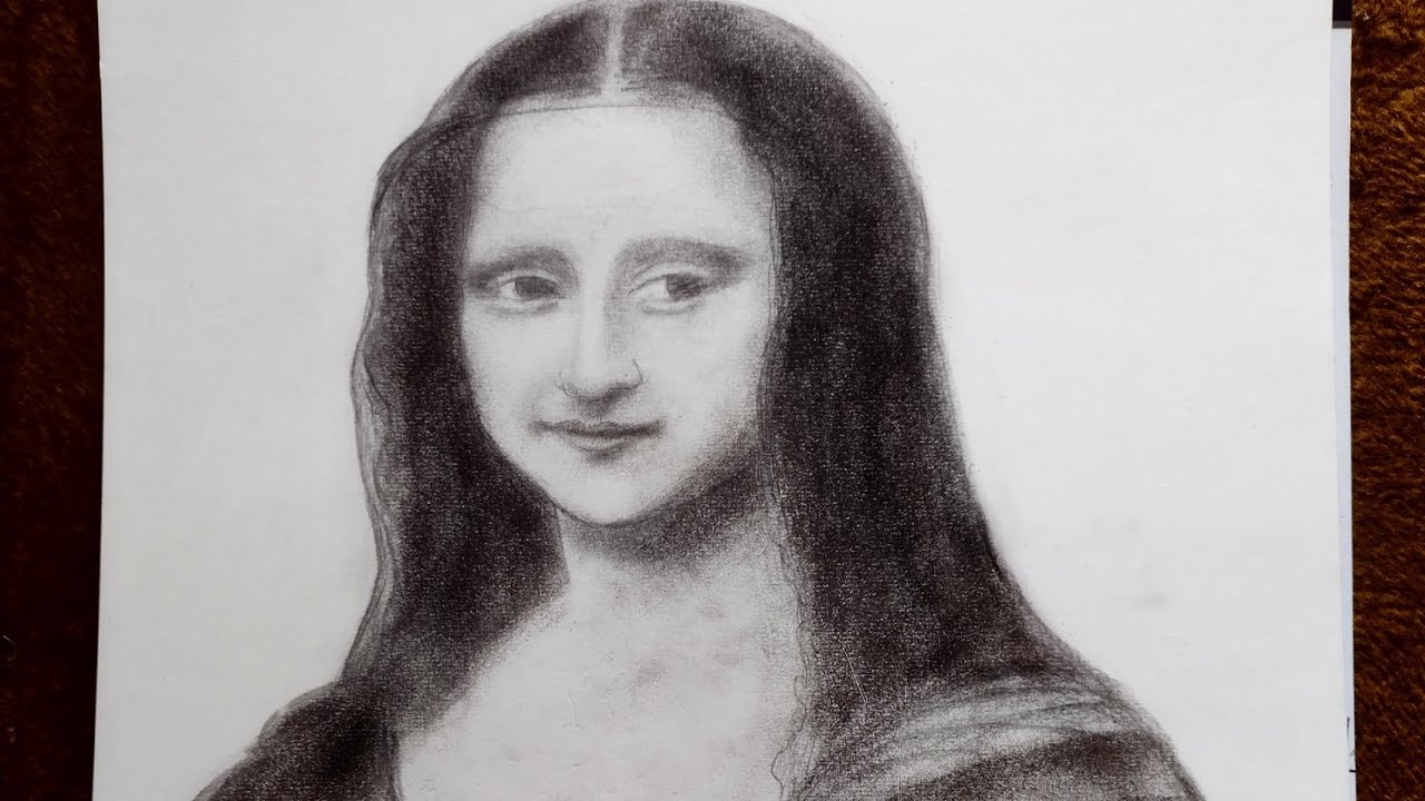 How to draw Great Monalisa|Monalisa drawing with pencil|Monalisa ...
