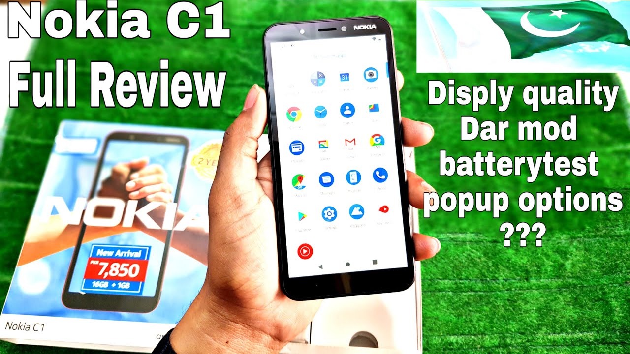 Nokia C1 Full Review||Display Resolution,Dark Mode,Battery Test!! - YouTube