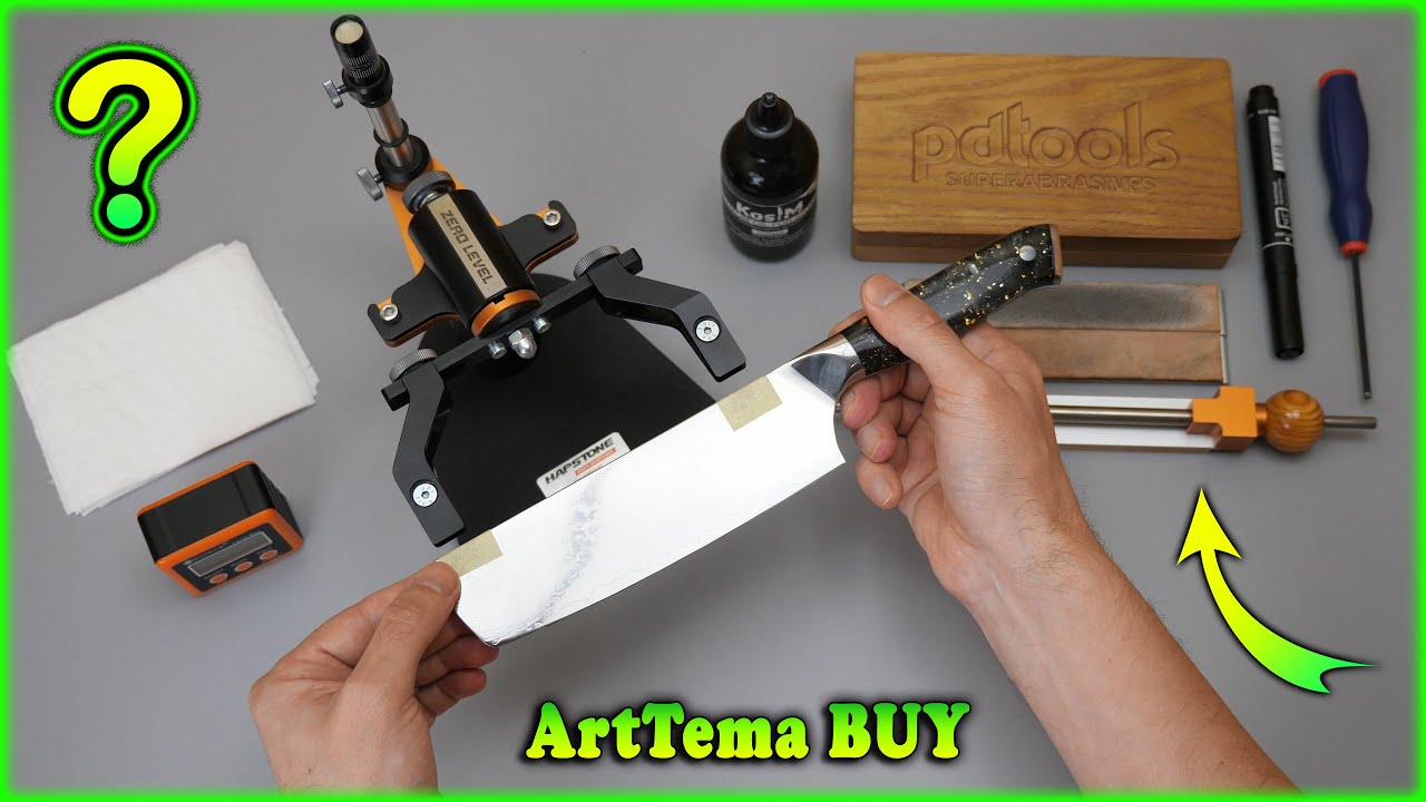 How to sharpen a knife razor sharp 💚 Knife Sharpener HAPSTONE RS - YouTube