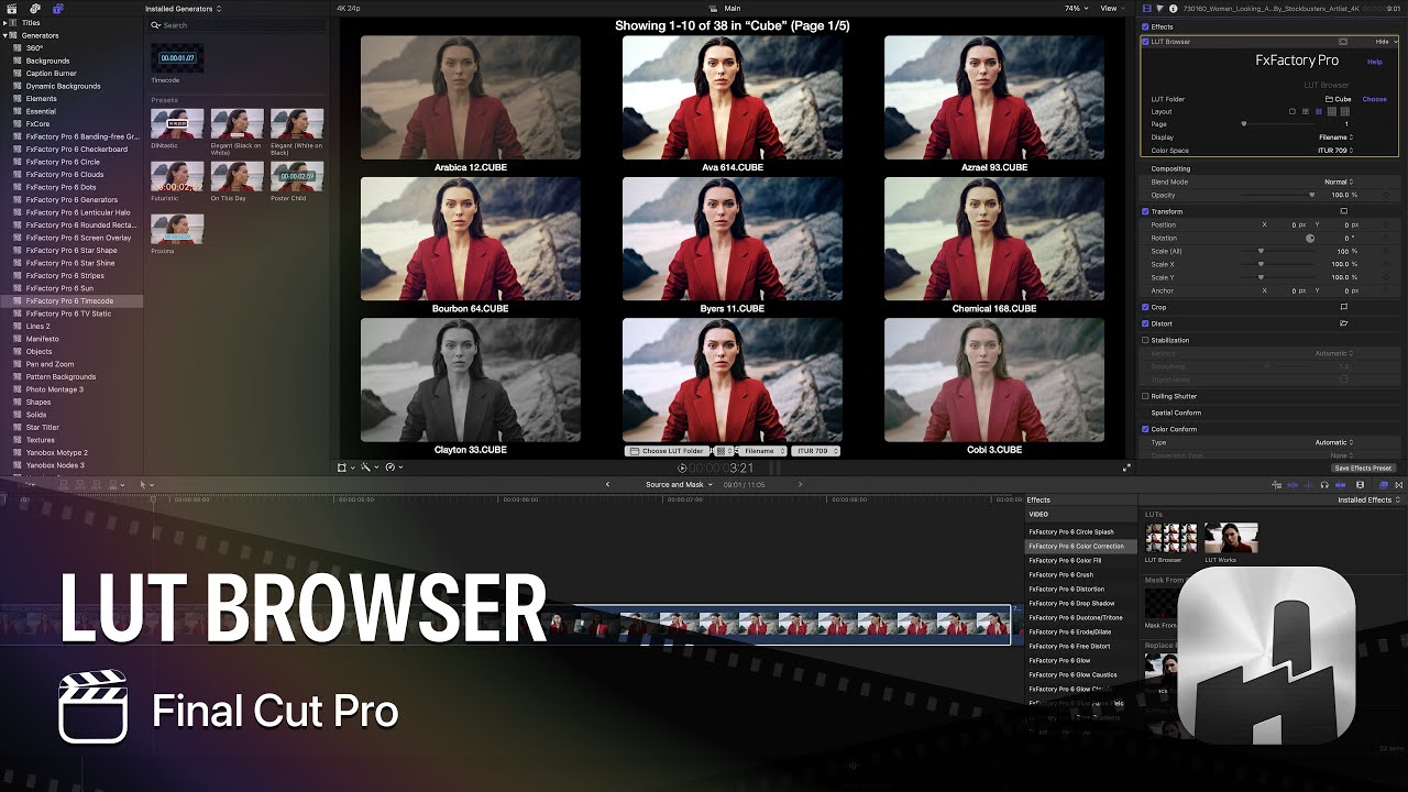 FxFactory Pro LUT Browser in Final Cut Pro - YouTube